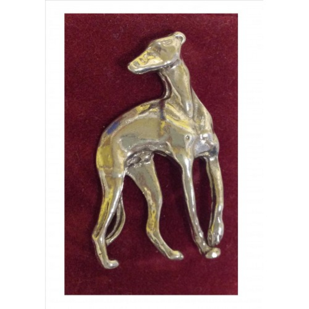 Silver Plated Greyhound Brooch (A) - Greyhounds in Need